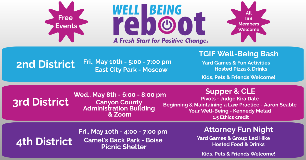 Well-Being Week in Law – A Well-Being Reboot! | Idaho State Bar